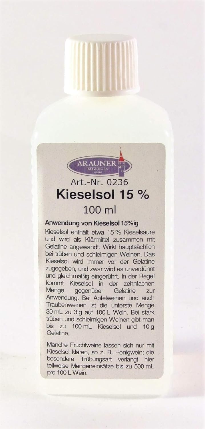 Kieselsol Clarifier 15% - 100ml - ARAUNER Wine Fining for clarification ...
