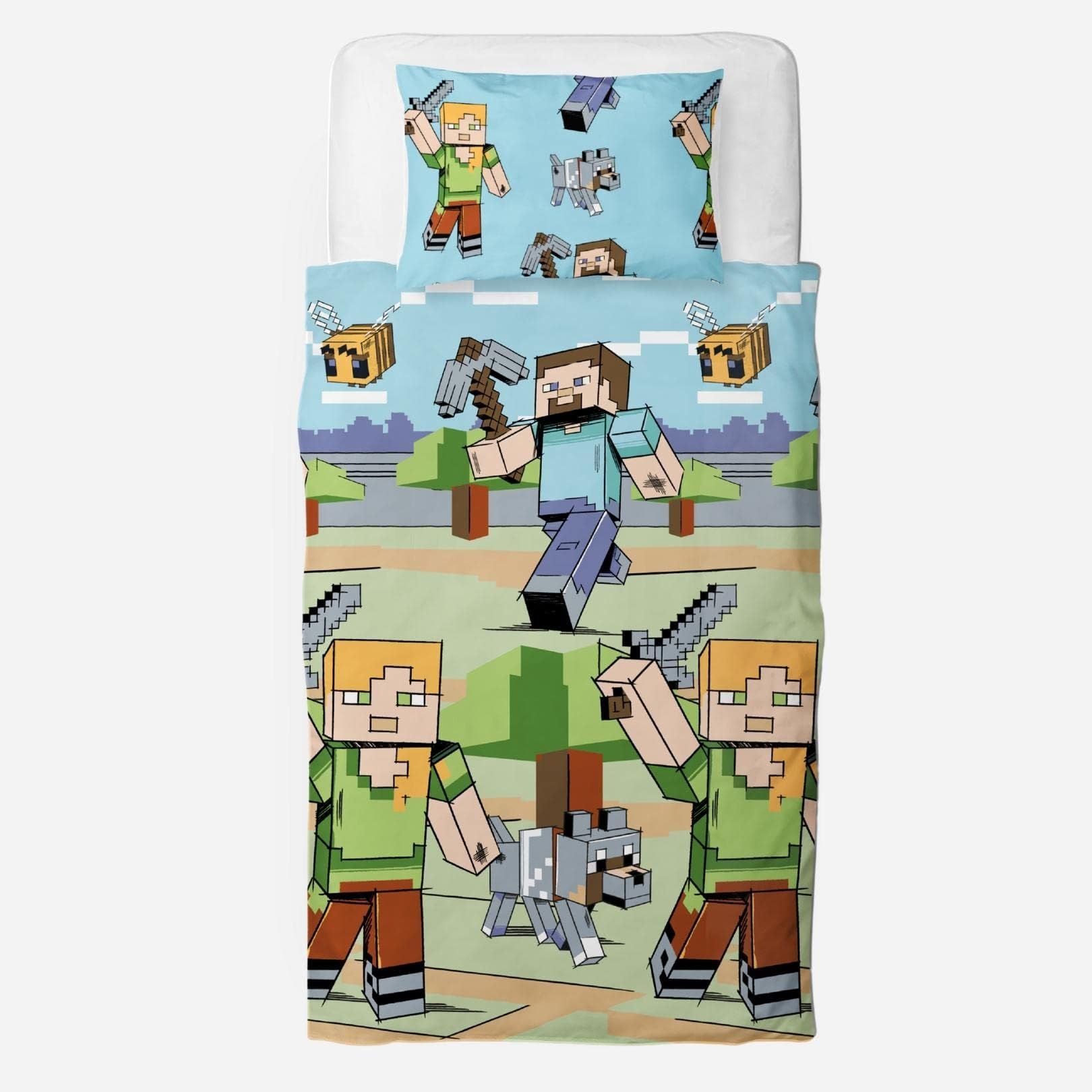 Character World Minecraft Official Single Duvet Cover Set | Adventures ...
