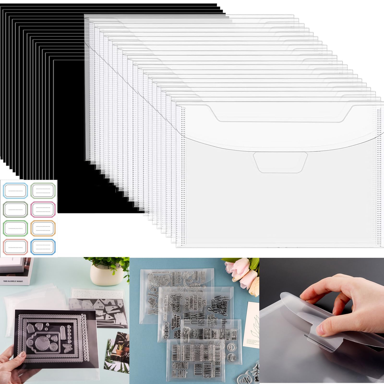 Amazon.com: 46 PCS Stamp and Die Storage Bag and Rubber Magnetic Sheets ...