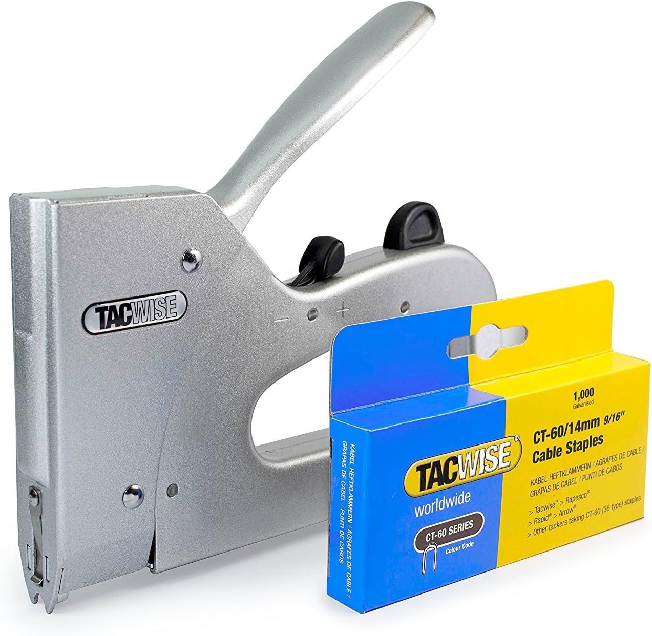 Tacwise 1247 Metal Combi Cable Tacker Bundle with 1,000 CT-60 Staples ...