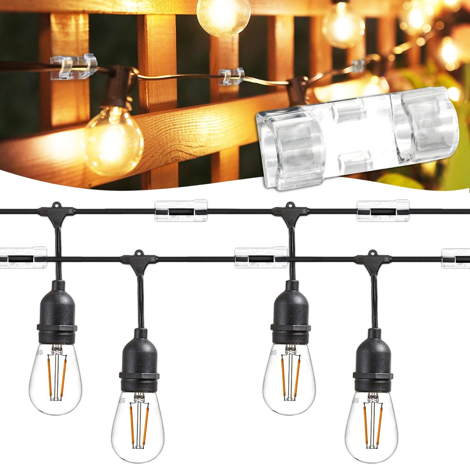 Amazon.com: VERSAINSECT r Outdoor String Lights Clips Garden Sculpture ...