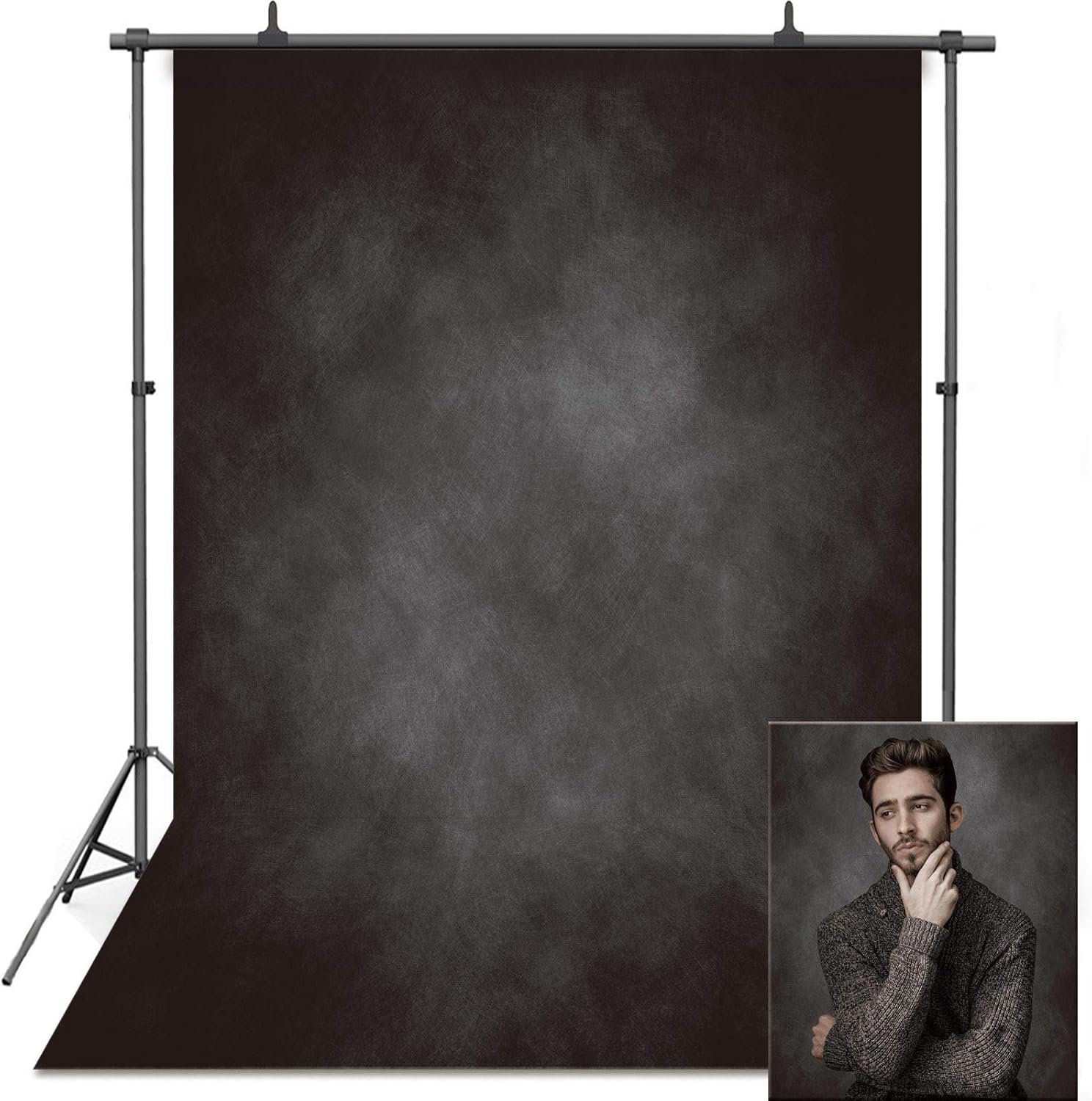 VEOEOV 1.5X2.1m Photo Backdrop Abstract Black Grey Photography Backdrop ...
