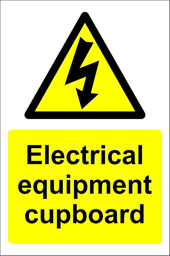 Electrical equipment cupboard sign - Self adhesive vinyl 150mm x 100mm ...