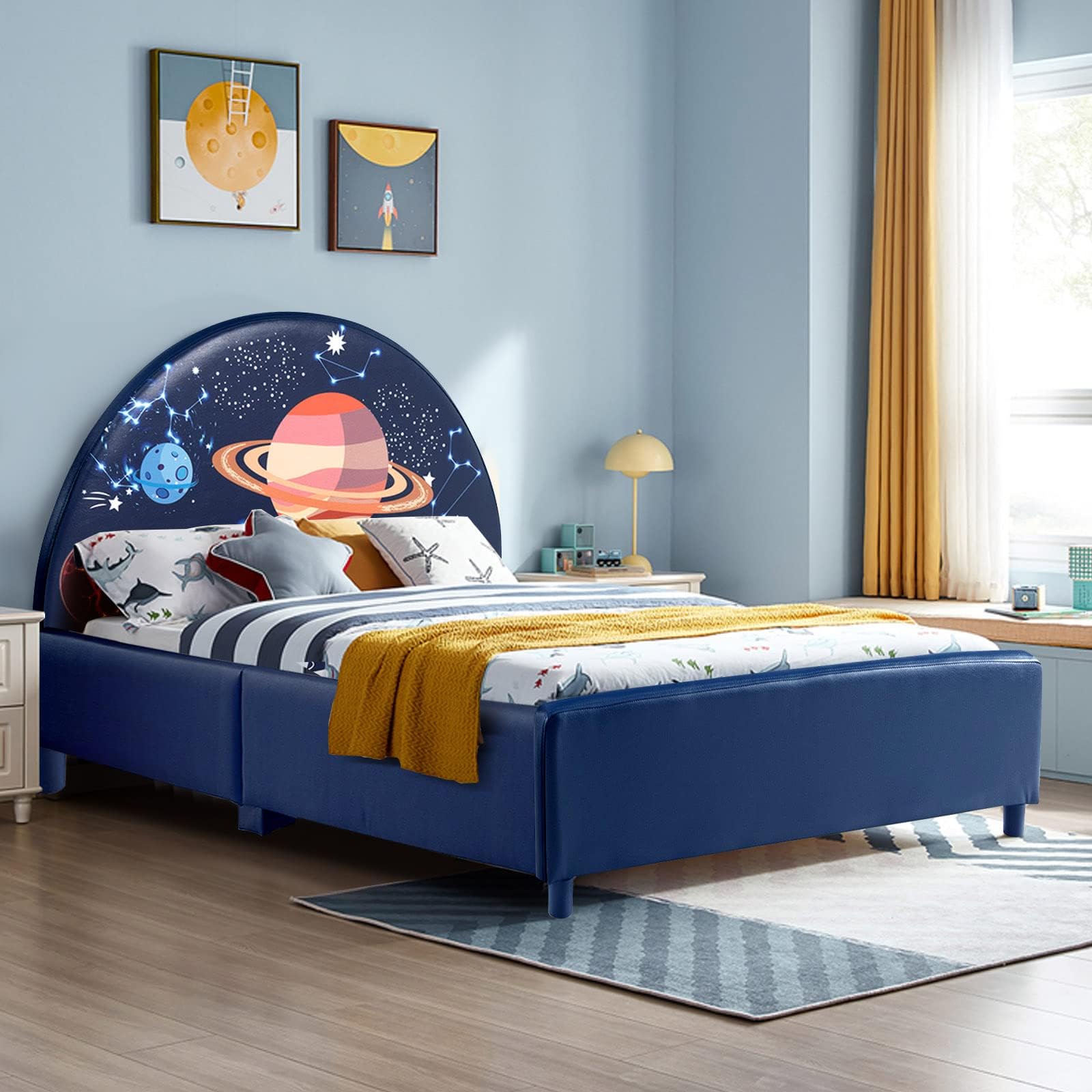 Amazon.com: Basketball Design Twin Bed Frame for Kids,Sports Theme ...