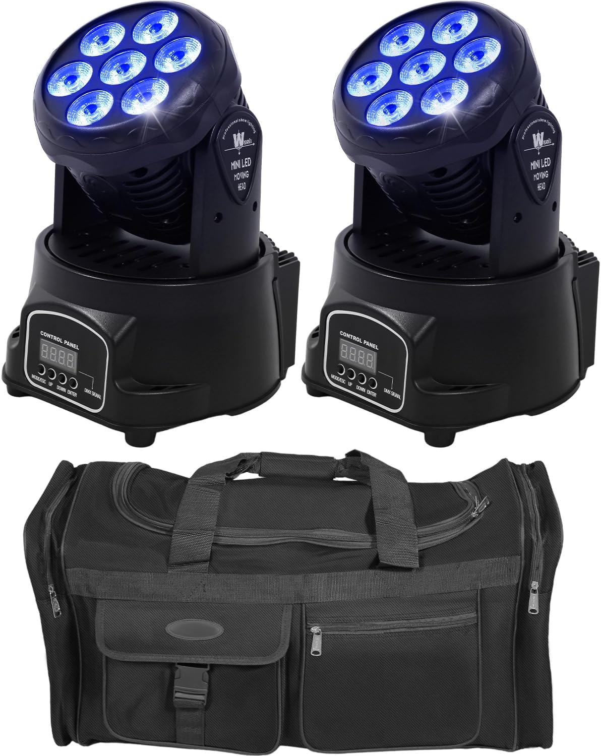 RACK & PACK Luz LED Escenario DJ Set Cabezas Moviles 7 Luces RGB 150 W ...