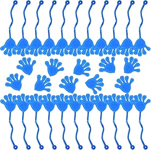 Amazon.com: Lunmon 24 Pcs Blue Sticky Hands Bulk Stretchy Sticky Hand ...