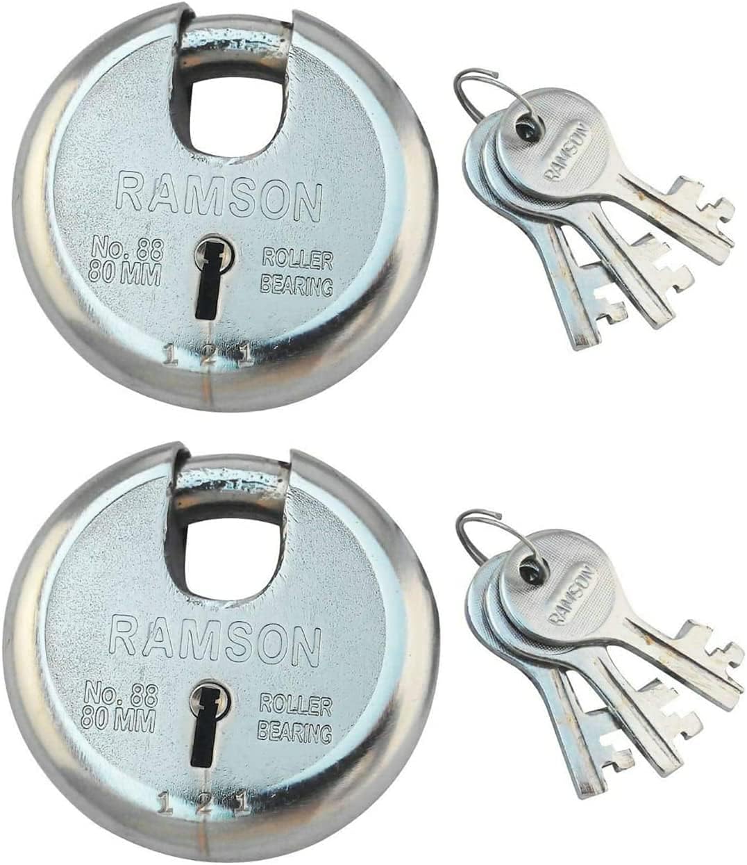 Ramson Lock and Keys Door Lock for Home Shackle Padlock 77mm with 4 ...