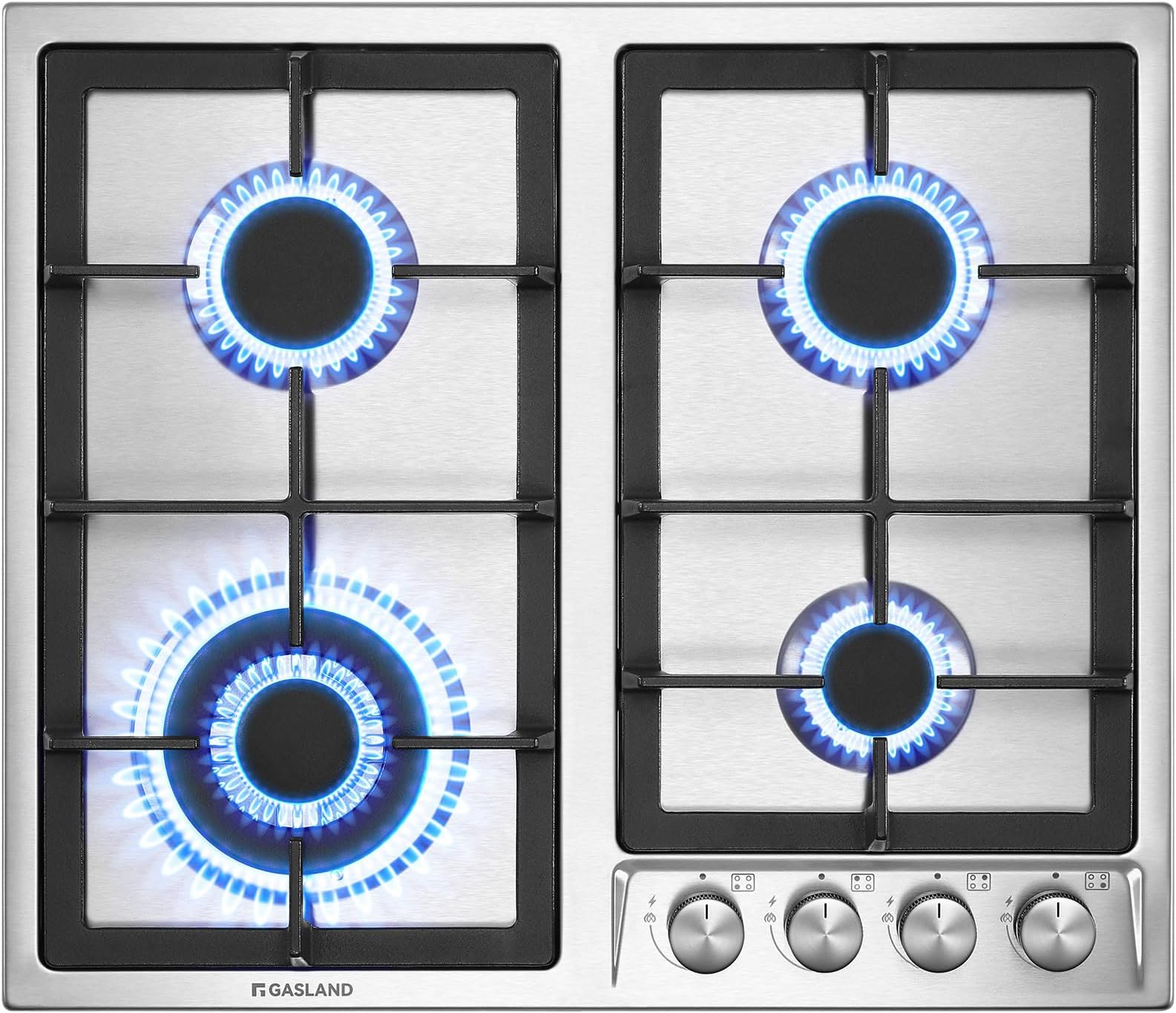 Bosch Serie 4 PGH6B5B90 hob Stainless steel Built-in Gas 4 zone(s ...