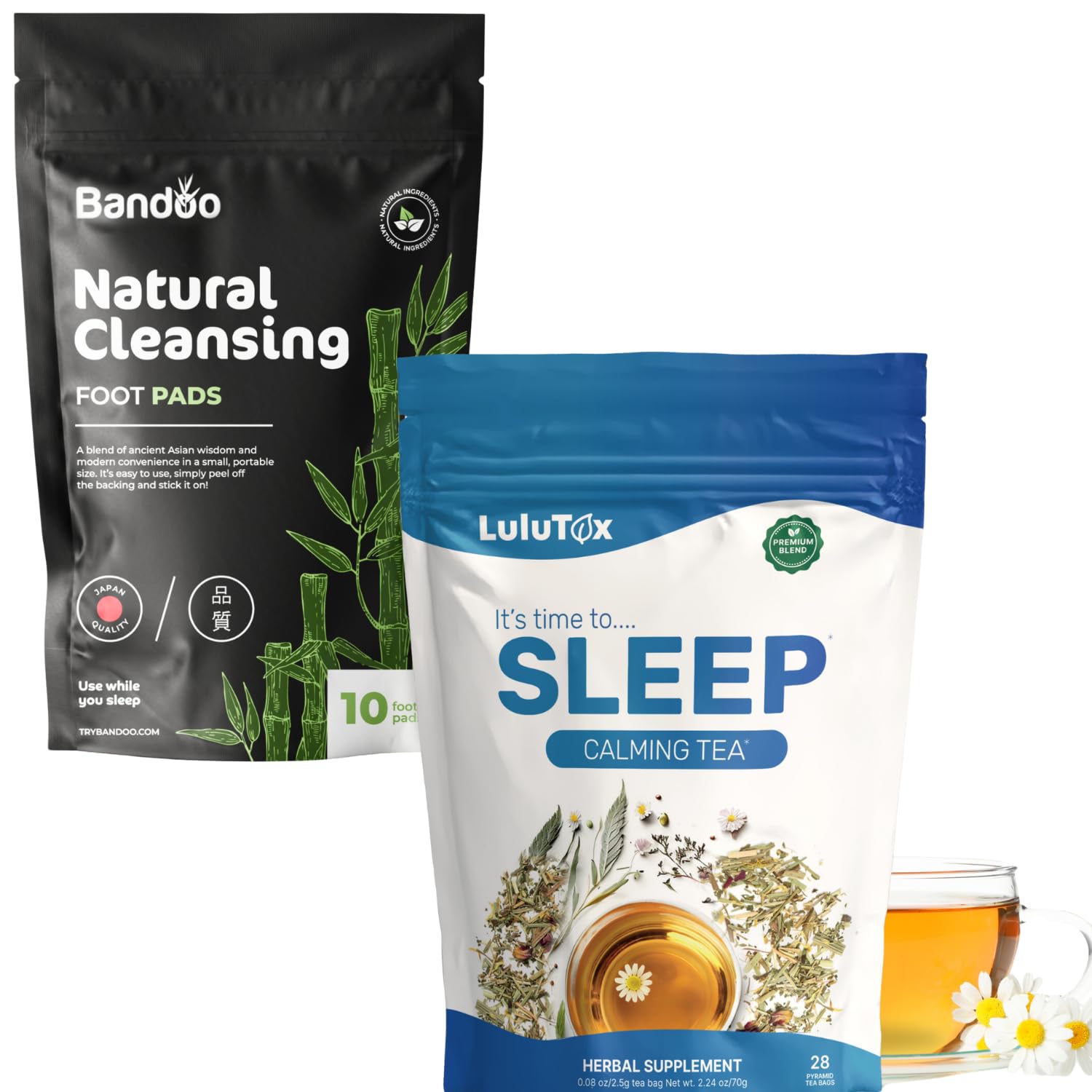 Amazon.com: Bandoo Cleansing Foot Pads & Lulutox Sleep Tea Bundle (10 ...