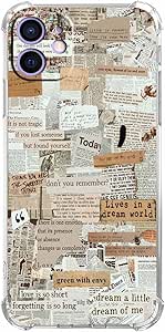 Amazon.com: Nsyosio Retro Newspaper Collage Case for iPhone 12/12 Pro,Aesthetic Old Papers ...