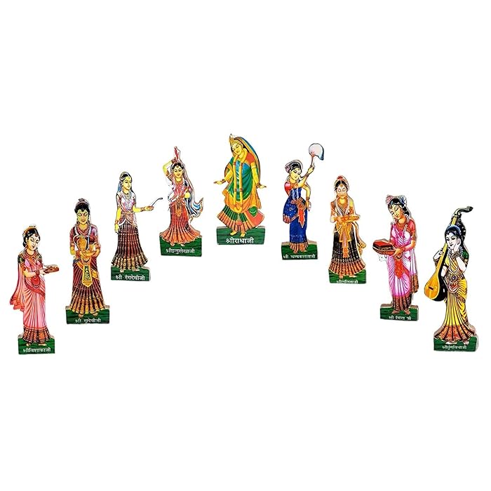 Buy Krishna sakhi set kanha gopiya Janamsthmi festive|Wooden Shree Mati ...