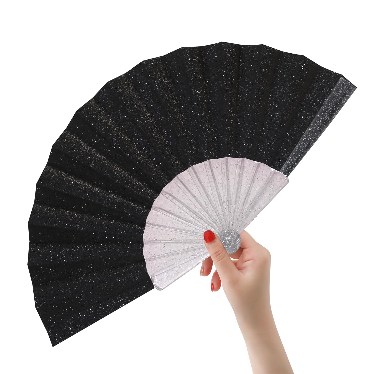 Amazon.com: HeyToo 9inch Glitter Women Handheld Fan With Shining ...