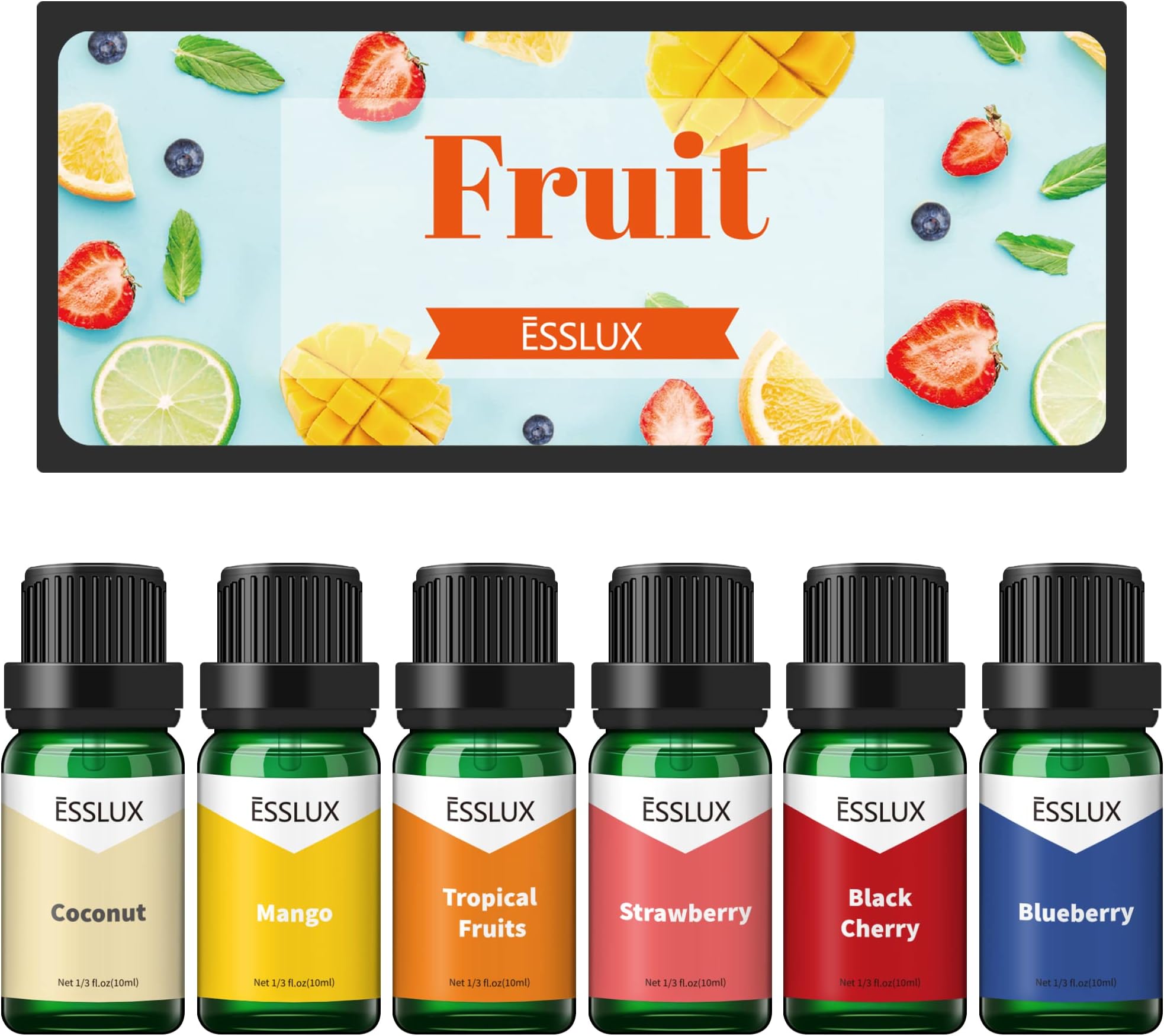 Amazon.com: Fruity Fragrance Oils Set, ESSLUX 14 Premium Fruit Scented ...