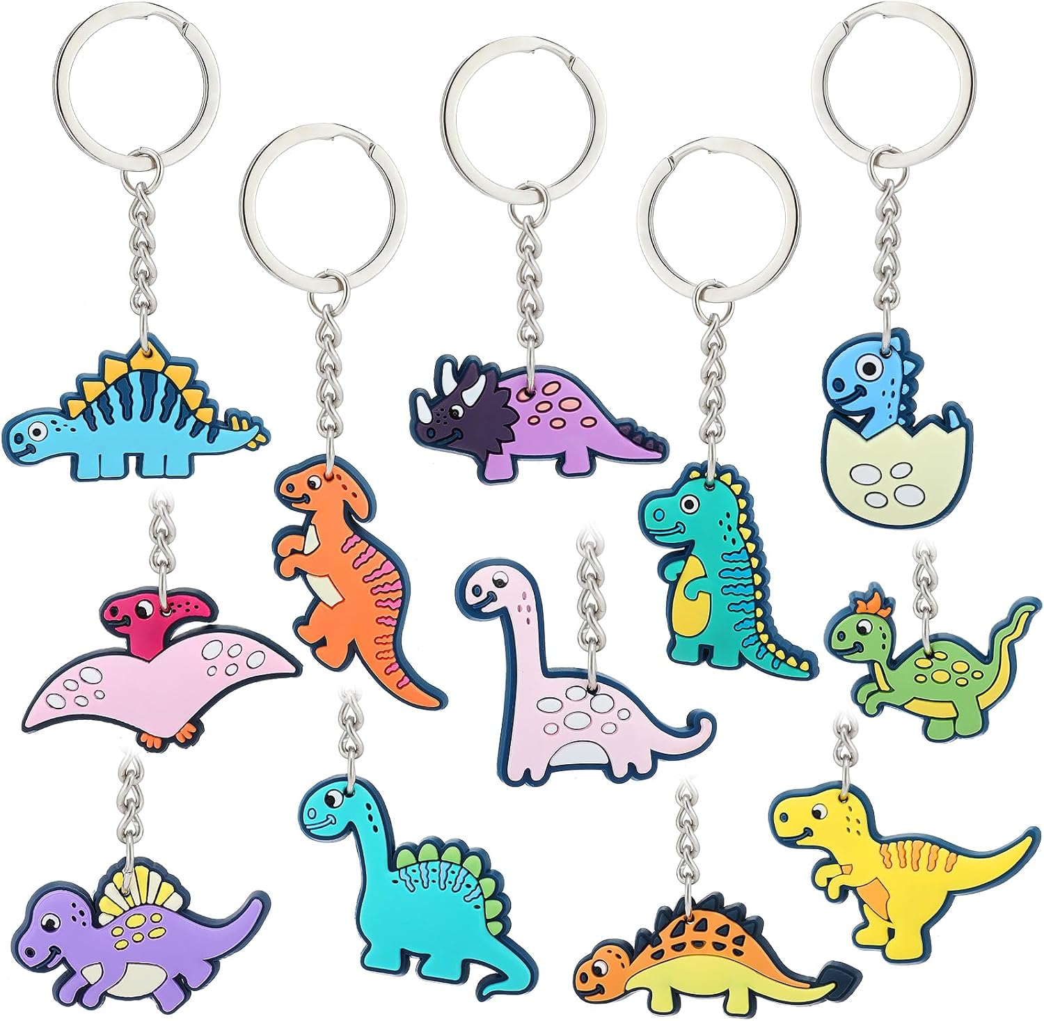 Amazon.com: Neptniopllab 12 Pieces Dragon Keychain Pack, Colorful Cute ...