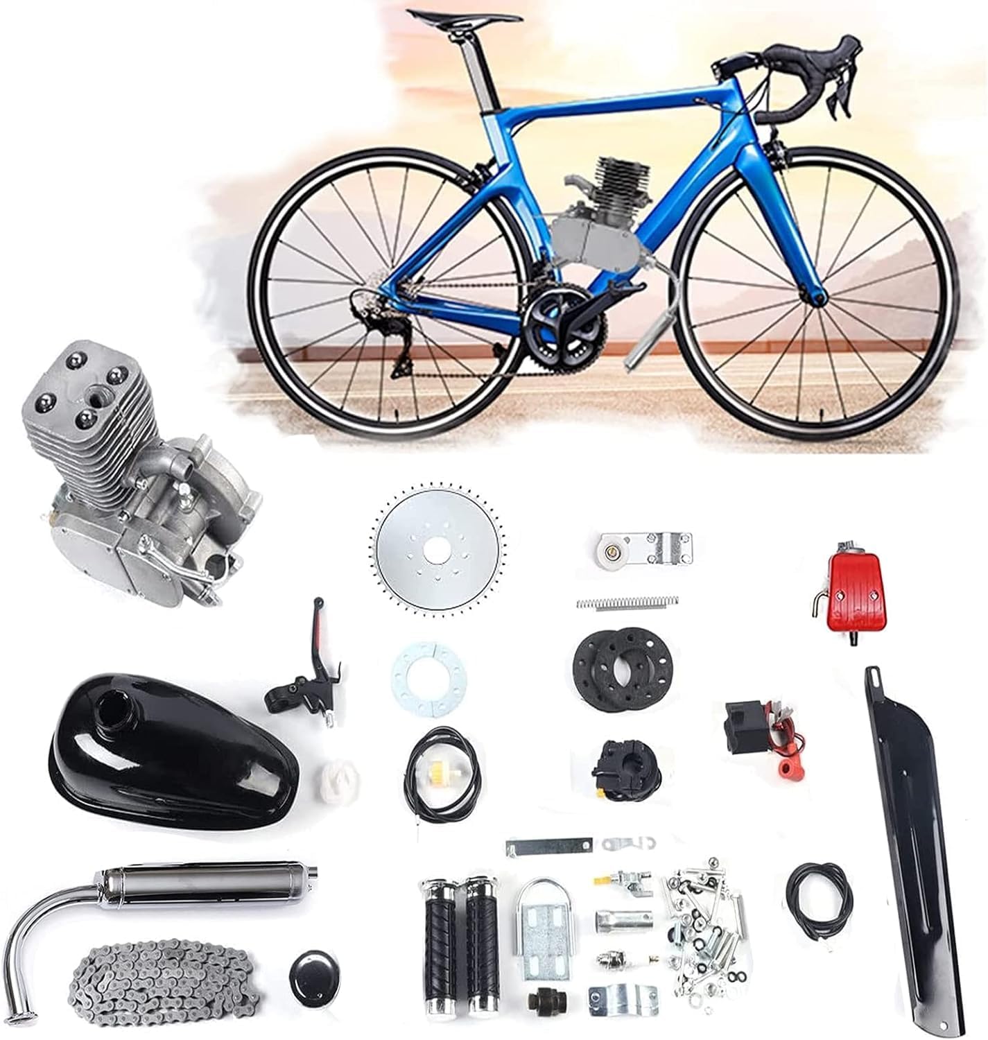 Amazon.com : DYRABREST 100cc Bicycle Engine Kit 2-Stroke Motorized ...