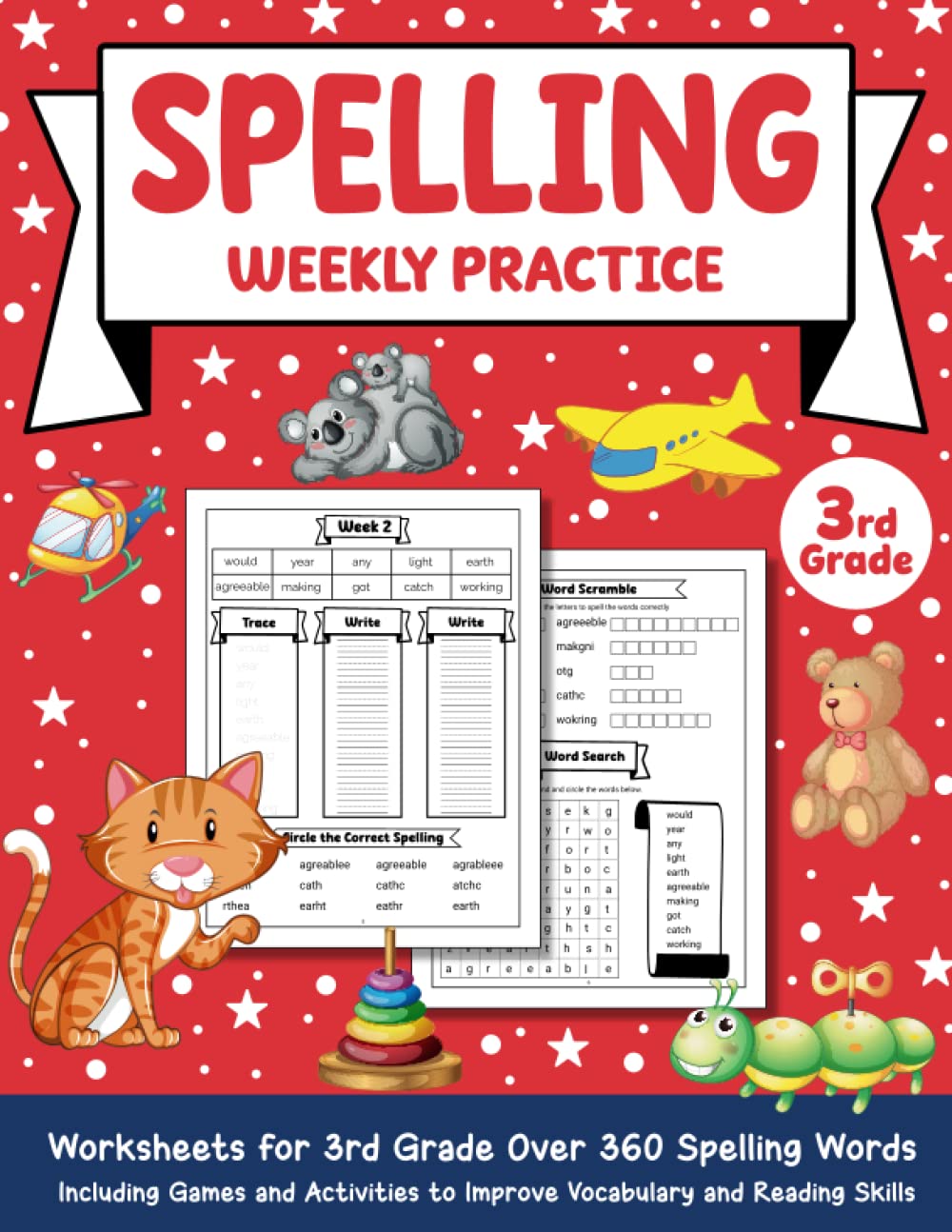 Spelling Weekly Practice Grade 3: Spelling Practice Worksheets for 3rd ...