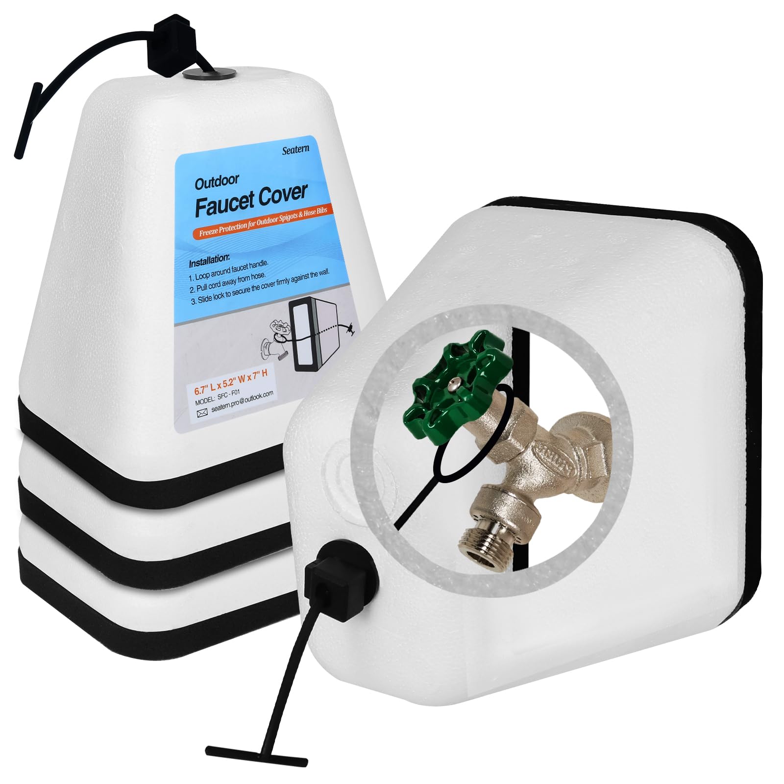 Amazon.com: Seatern Outdoor Foam Faucet Covers for Winter, Large Size 6 ...