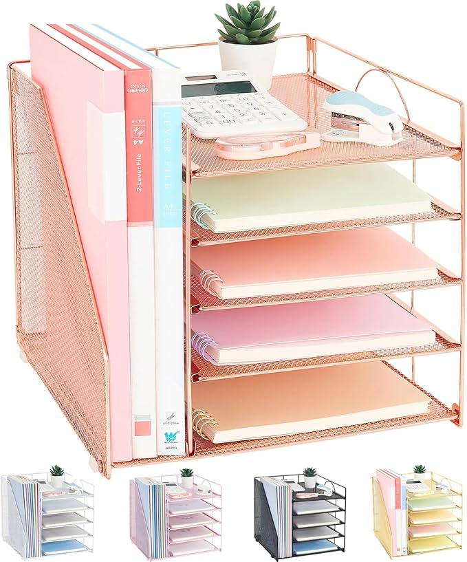 Amazon.com: LEKETREE Desk Organizers and Accessories, 5-Tier Paper ...