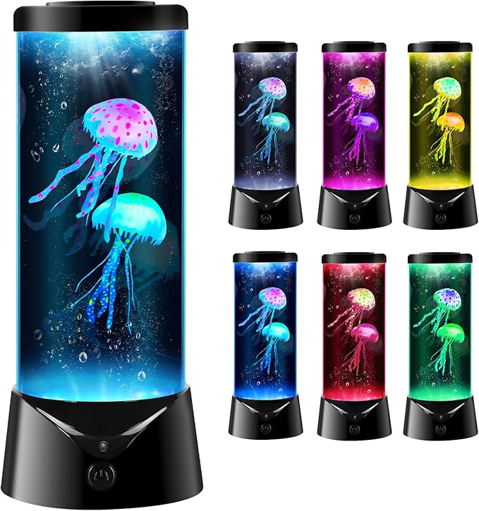 SENCU Jellyfish Tank Table Lamp, 7 Color Setting LED Aquarium Night ...
