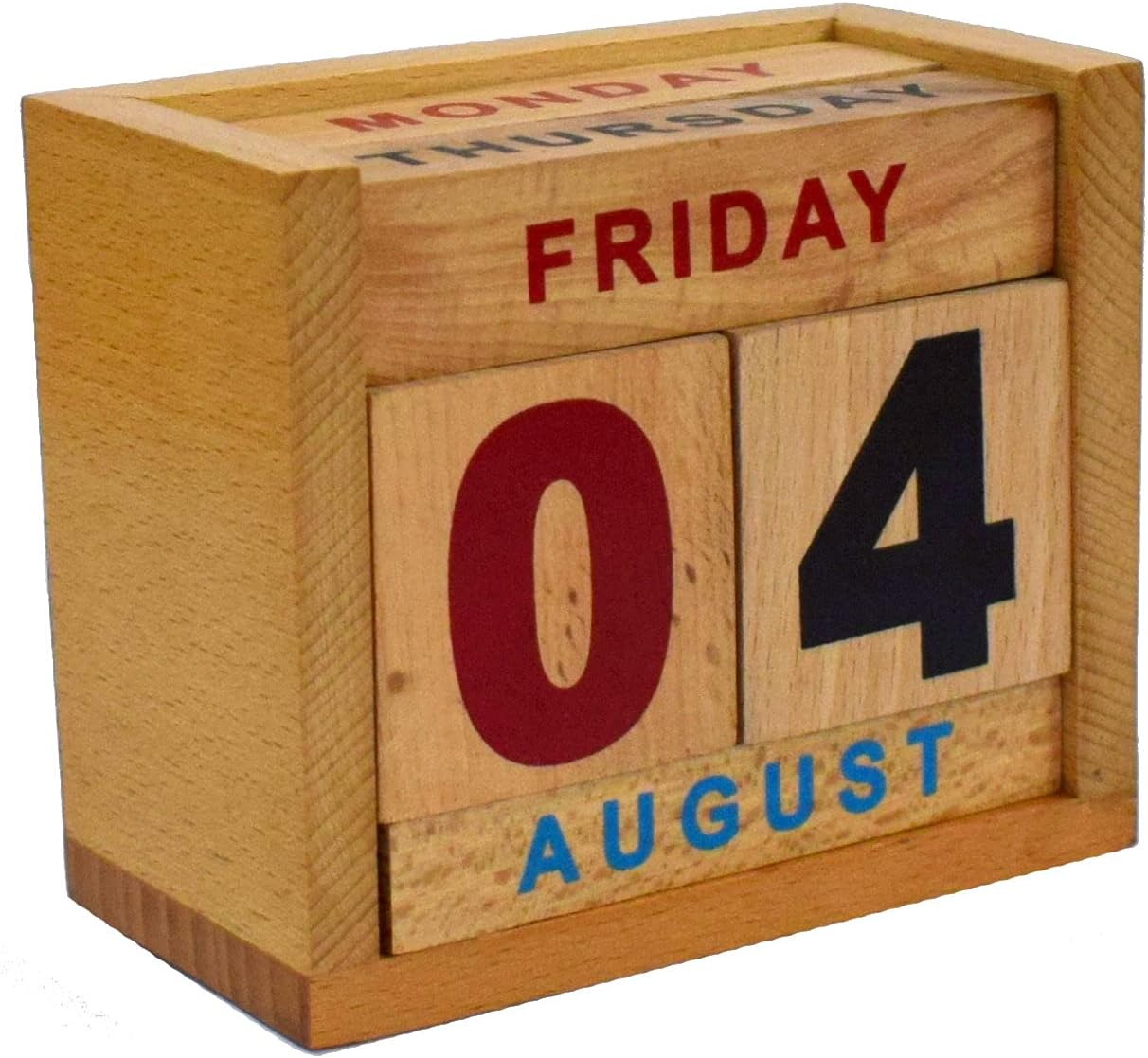 GKD Calendar 2024 Wall Hanging Perpetual Calendar Wooden Circular Round ...