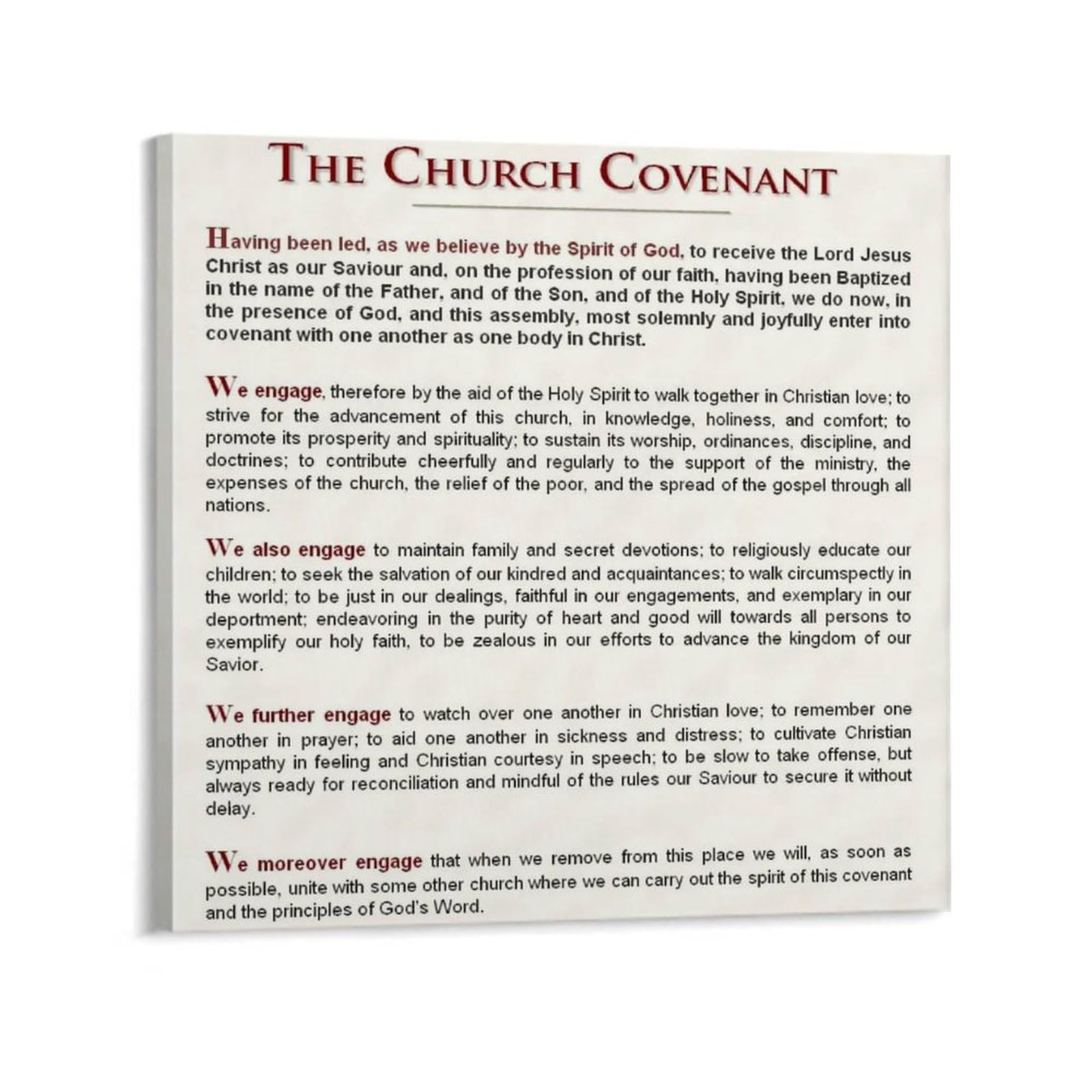 Amazon.com: Church Covenant Missionary Baptist Church Poster (3) Wall ...