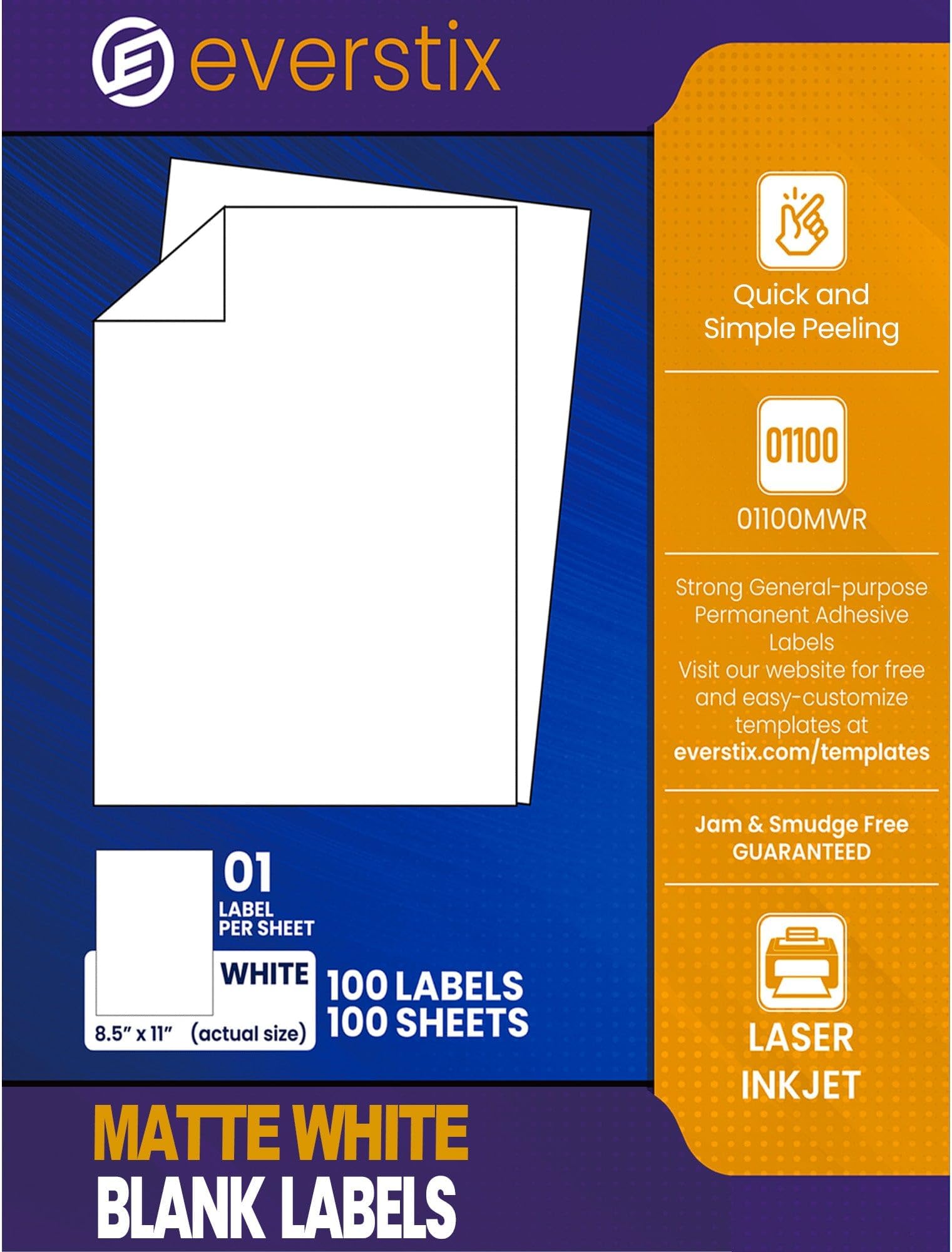 Amazon.com : Full Sheet Shipping Labels, Self Adhesive Shipping Labels, Laser and Inkjet ...