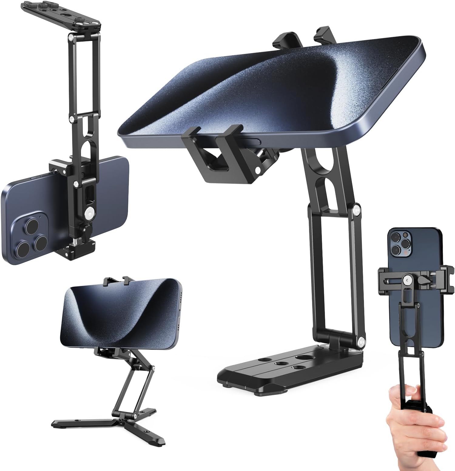 Amazon.com: NEEWER Phone Tripod Mount with Cold Shoes, Metal Smartphone ...