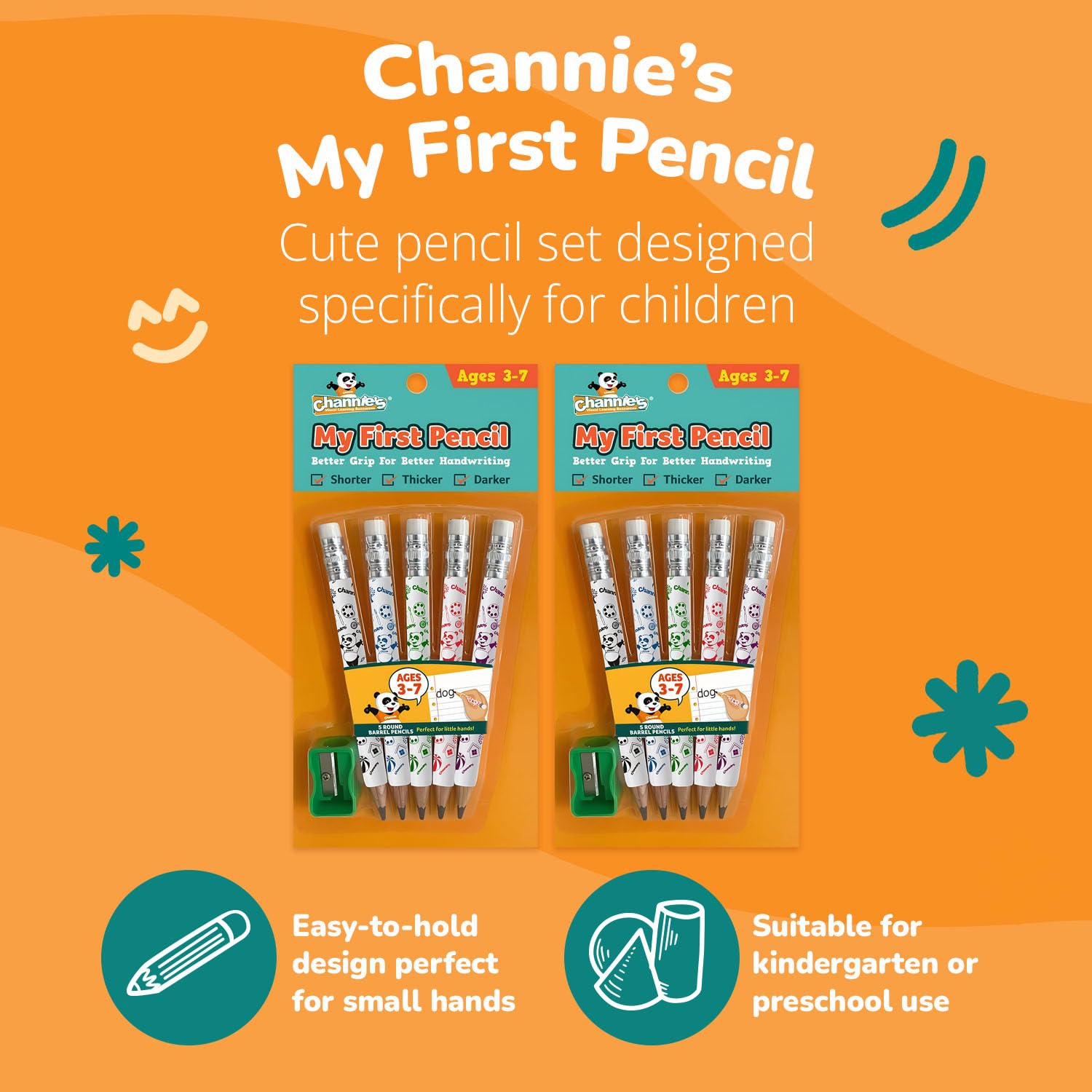 Snapklik.com : Channies My First Pencil, Easy-to-Hold Jumbo Pencils For ...