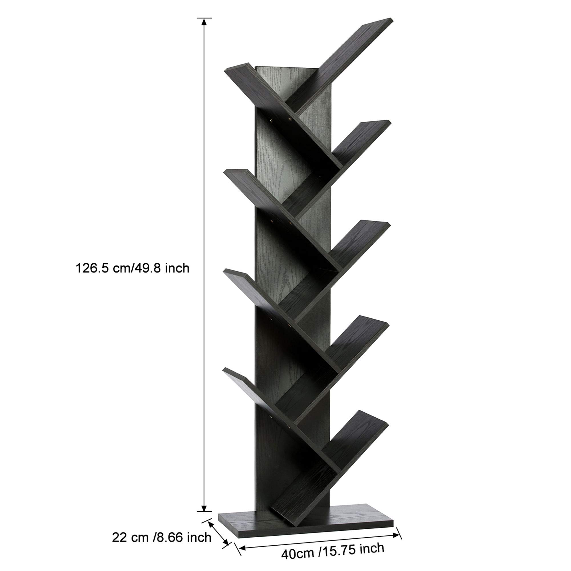 Berry Ave 9-Tier Tree Bookshelf - Unique Bookshelf for Books, Magazines ...