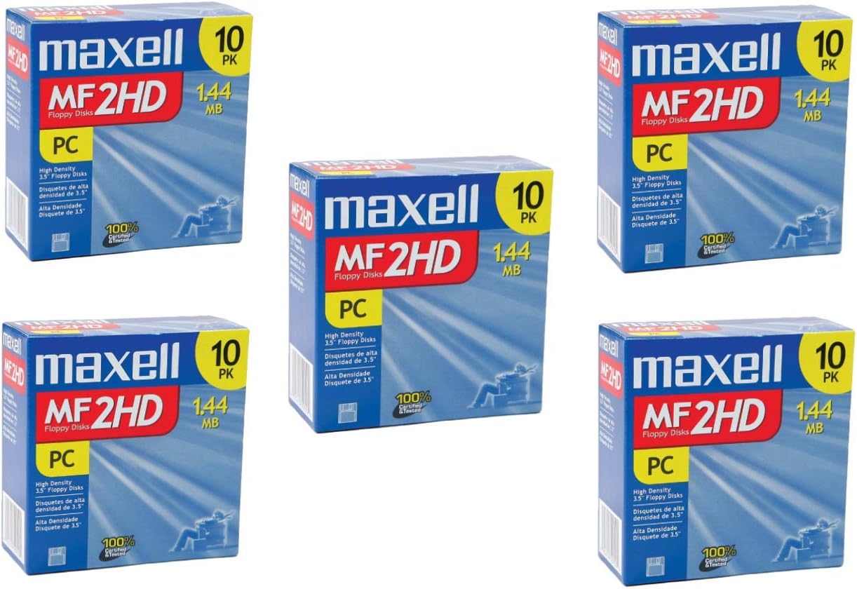 Maxell MF 2HD - 50 x Floppy Disk - 1.44 MB - PC - storage media: Amazon ...