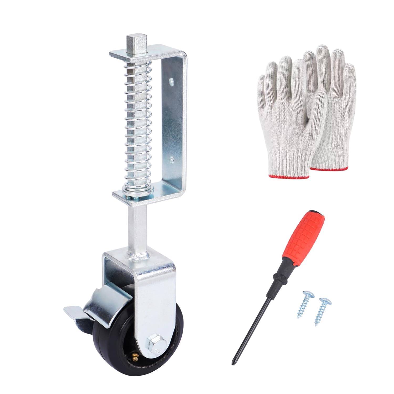 Nisorpa 4inch Fence Gate Wheel with Brake Adjustable Spring Loaded ...