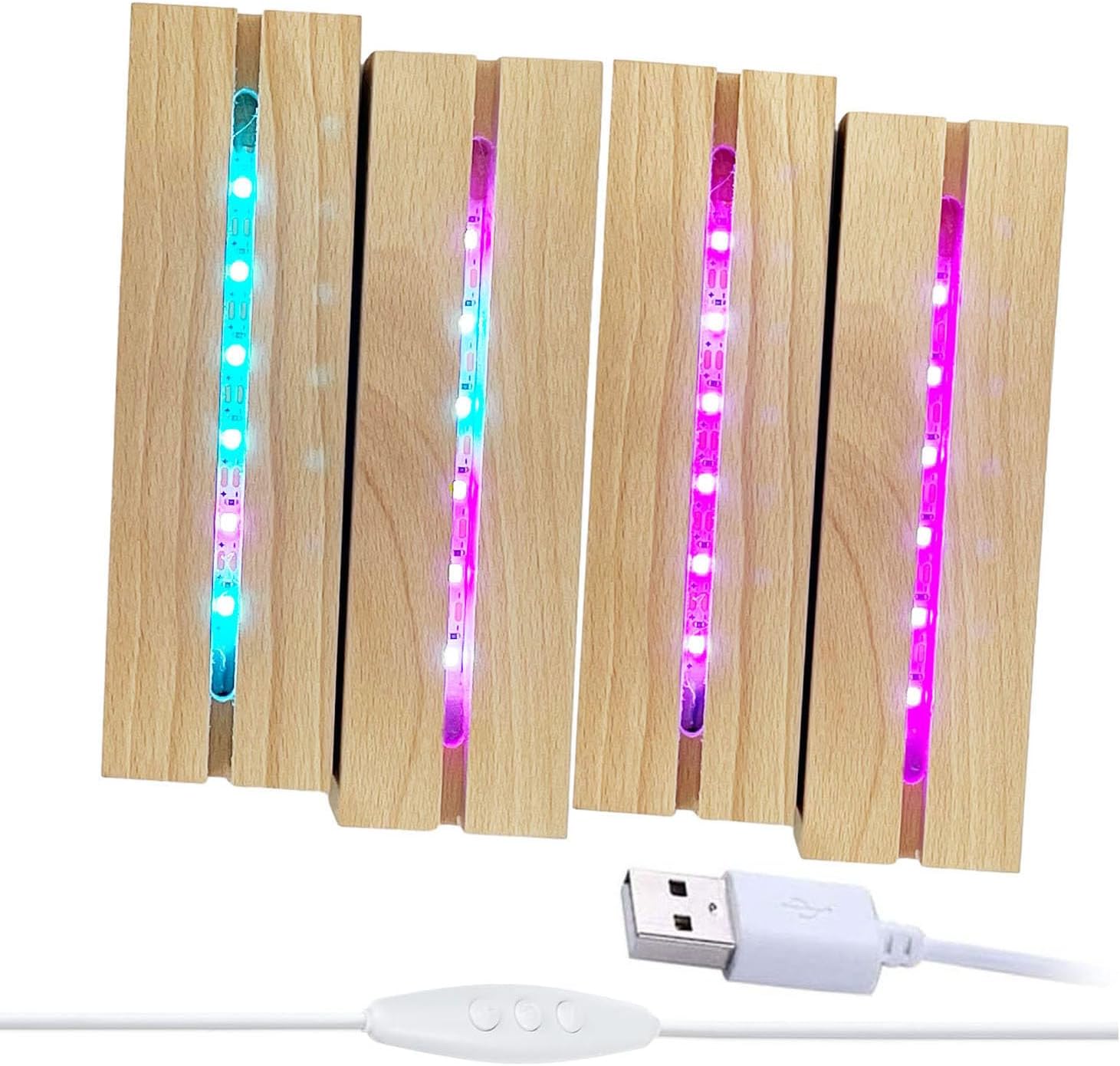 Amazon.com: 6" Wood Rectangle Display Pedestal with Dimmable Switch ...