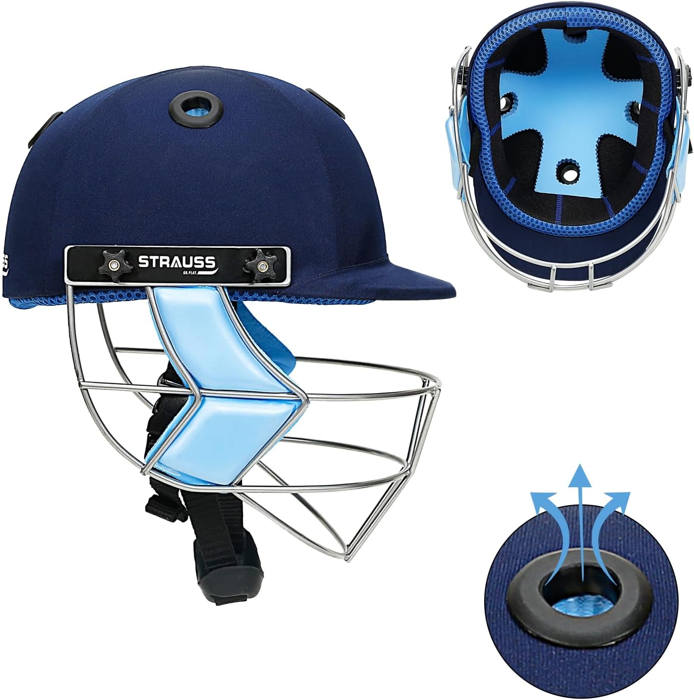 Buy Strauss Cricket Helmet | Steel Grill | Edition: Classic | Size ...
