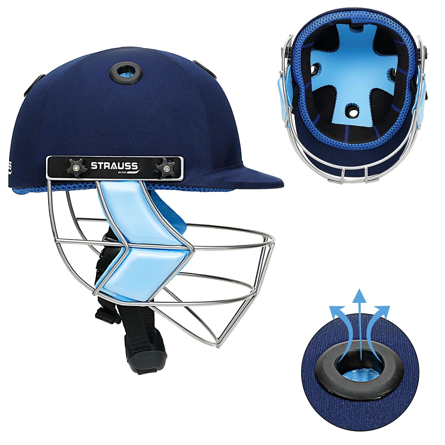 Buy Strauss Cricket Helmet | Steel Grill | Edition: Classic | Size ...