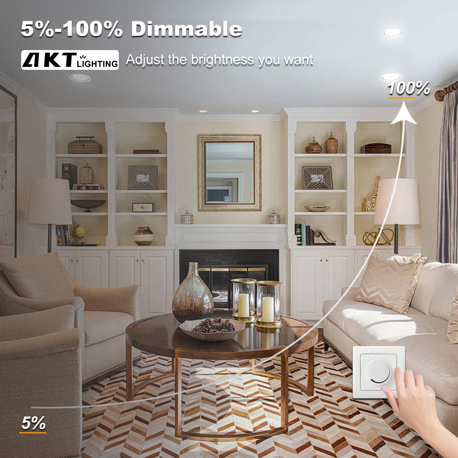 Snapklik.com : AKT LIGHTING 24 Pack 6 Inch 5CCT Ultra-Thin LED Recessed ...