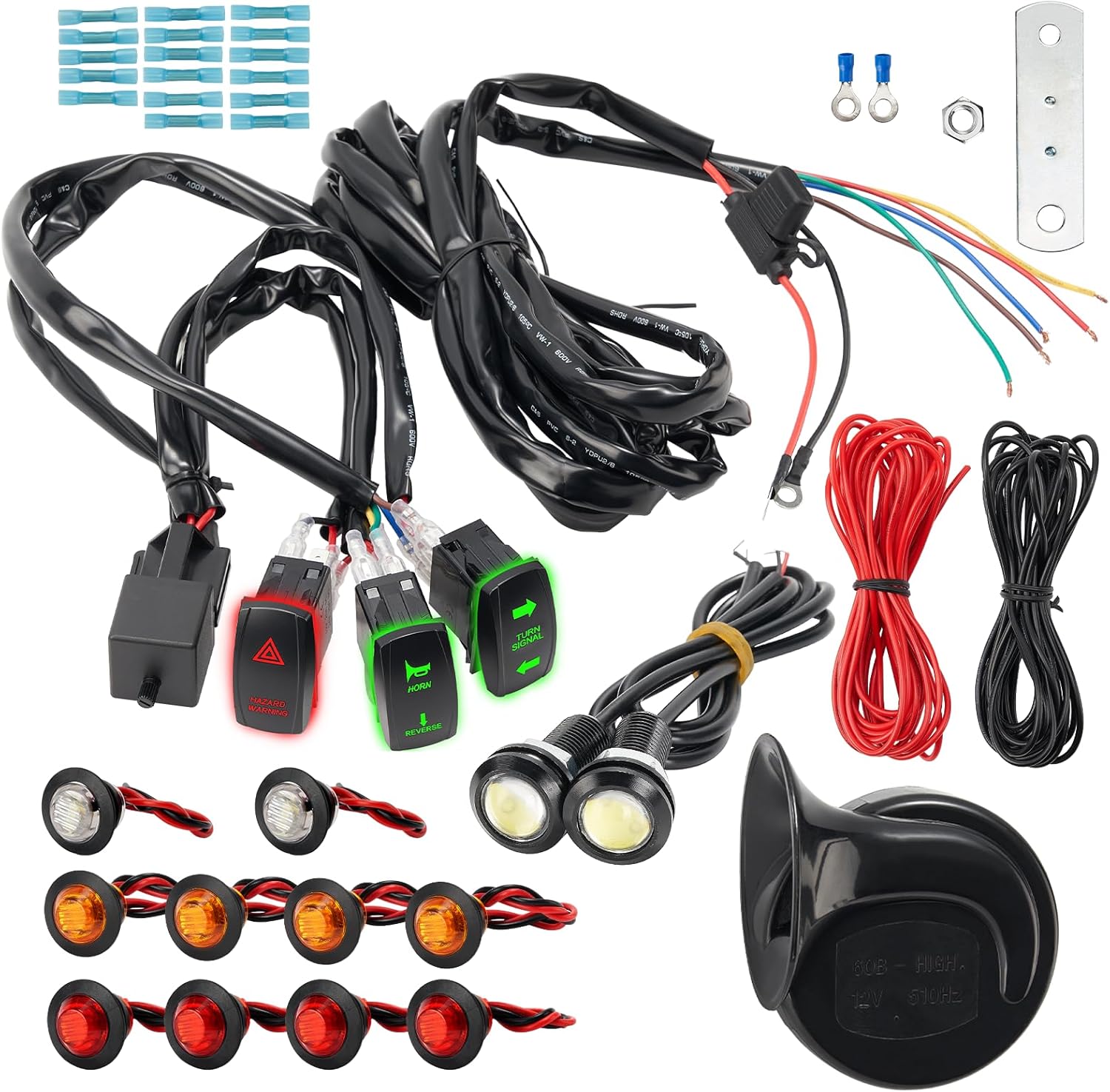 Amazon.com: Blogole Pre-wired ATV UTV Turn Signal Kit, Universal Street ...