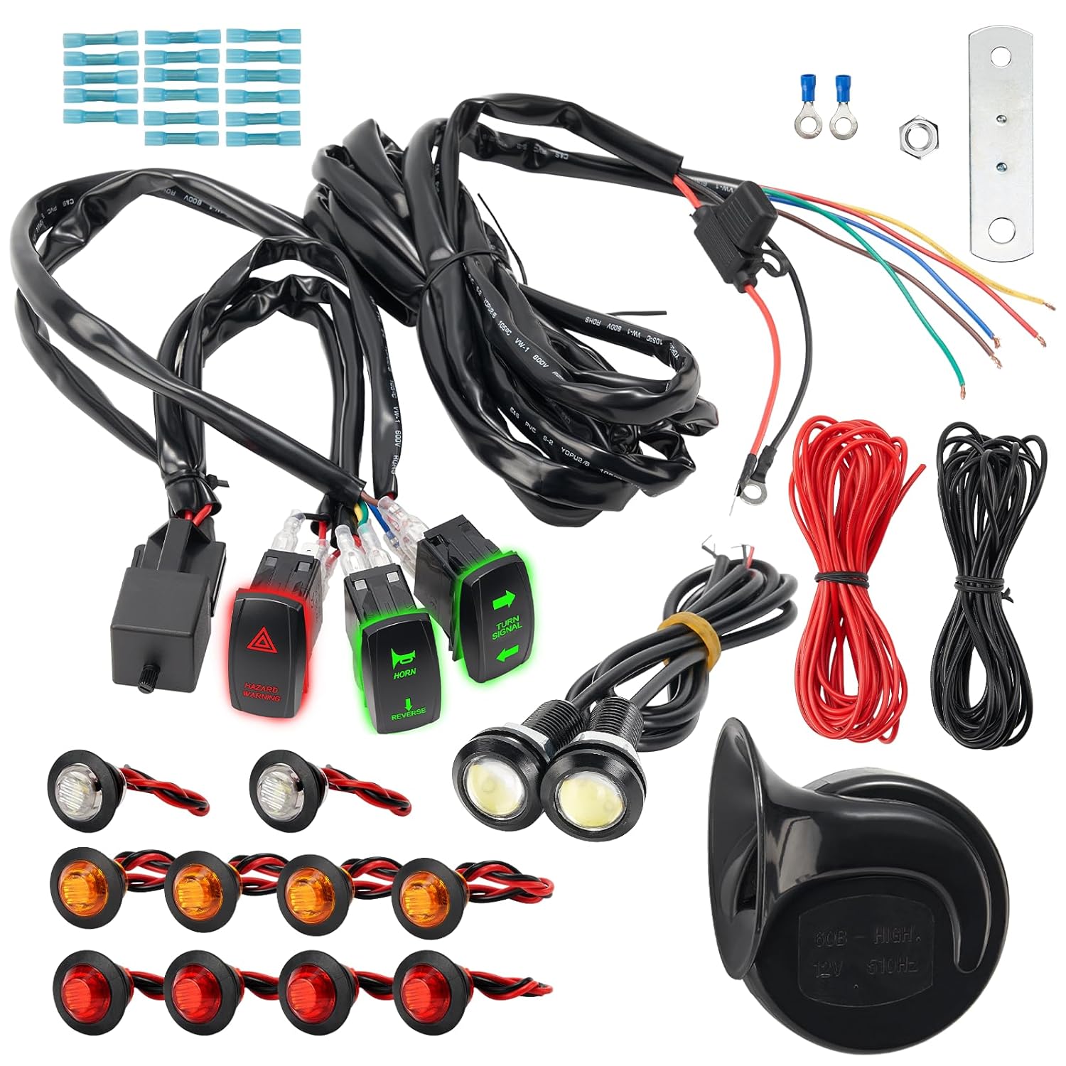 Amazon.com: Blogole Pre-Wired ATV UTV Turn Signal Kit, Universal Street ...