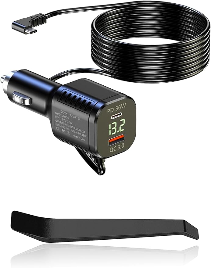 Amazon.com: Dash Cam Charger USB Type C Car Power Charging Cable Cord ...