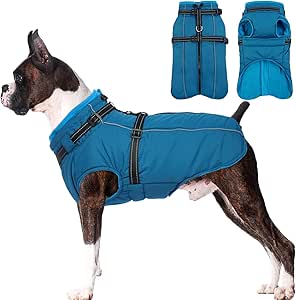 Amazon.com : Lelepet Waterproof Dog Jacket with Harness Built in Warm ...