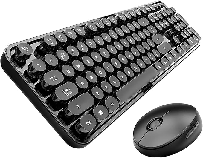 Amazon.com: Wireless Keyboard and Mouse Combo, Retro Typewriter Style ...