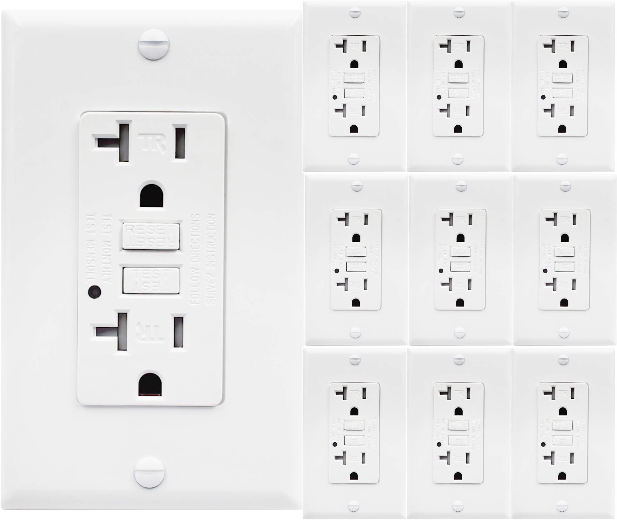 Leviton 15 Amp 125-Volt Self-Test Tamper Resistant GFCI Outlet, White ...