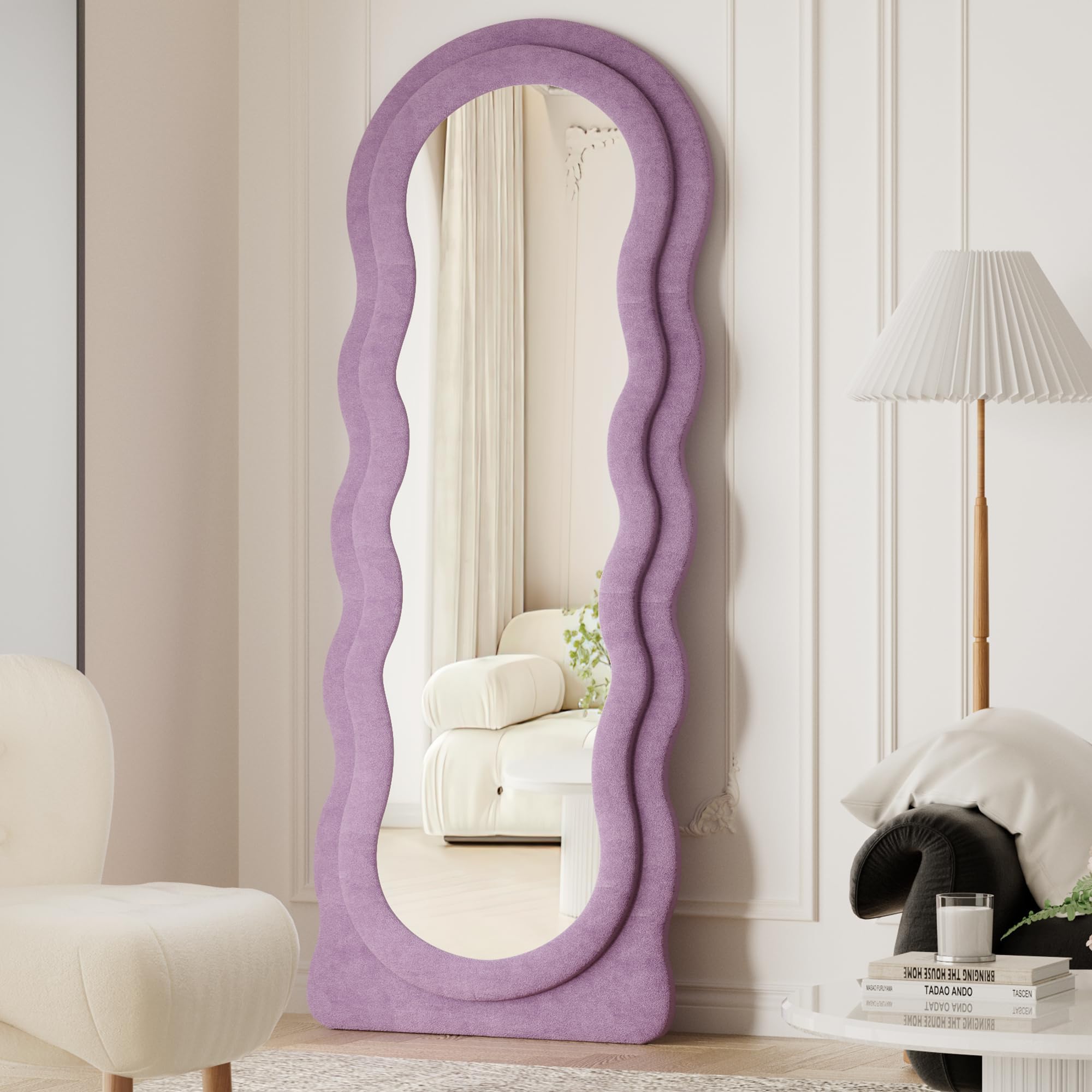 Amazon.com: Honyee Full Length Mirror, 63" x 24" Wall Mirror, Flannel ...