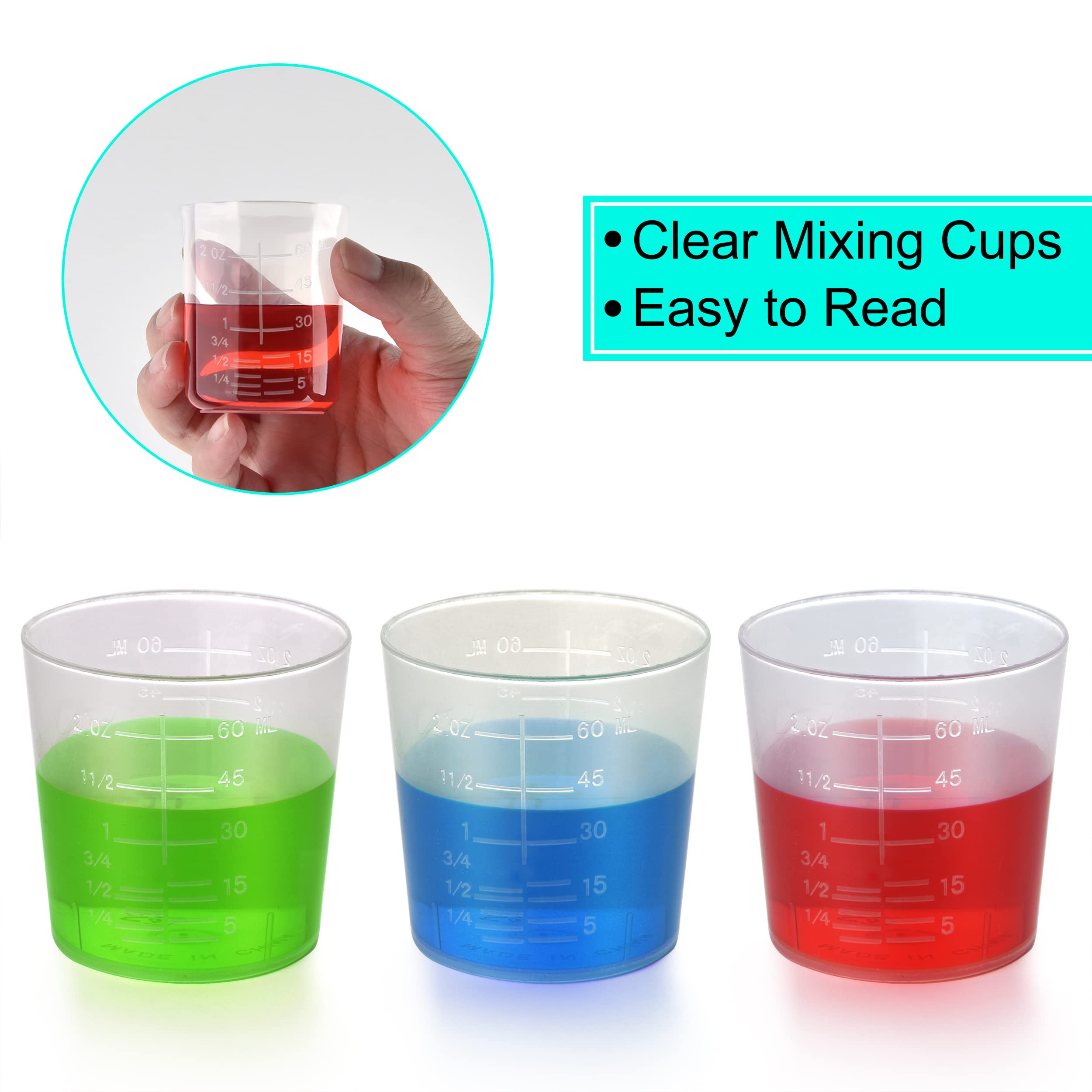 Snapklik.com : 100 Pack 60ml/2oz Transparent Measuring Cups Reusable ...