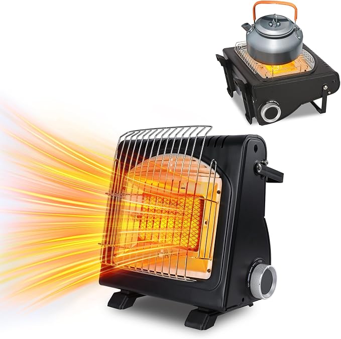 Amazon.com: 2 in 1 Portable Butane Heater & Stove with Self Ignition ...
