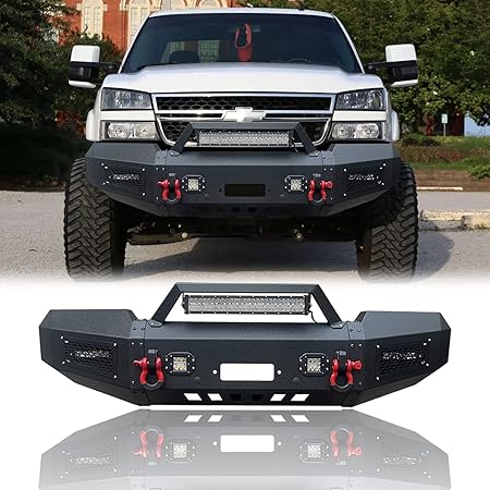 Amazon.com: Ronghui Silverado 1500 Front Bumper with Winch Plate and ...