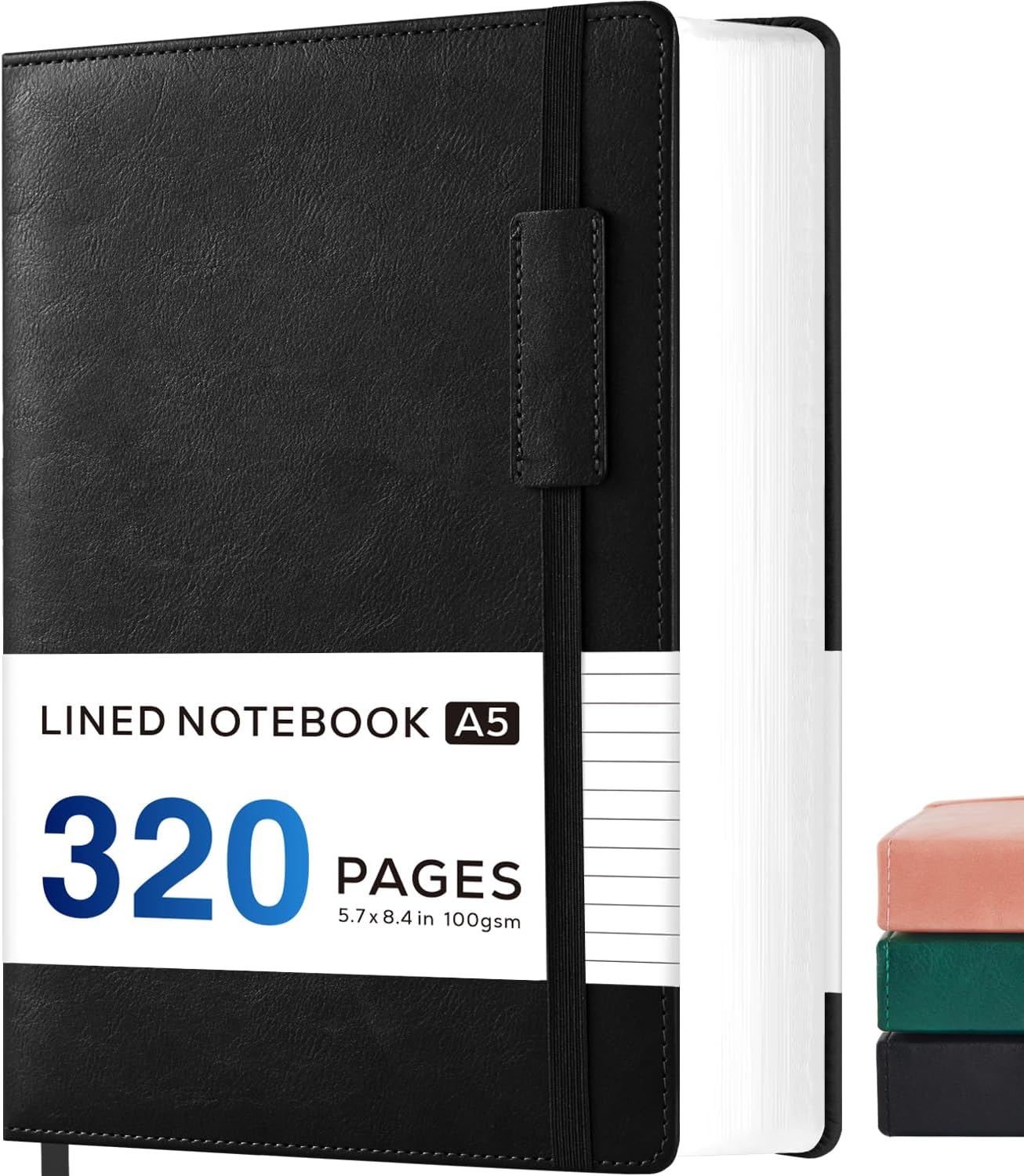 NIRMIRO A5 Notebook Hardback, Leather Journal Notebook Notepad with 320 ...