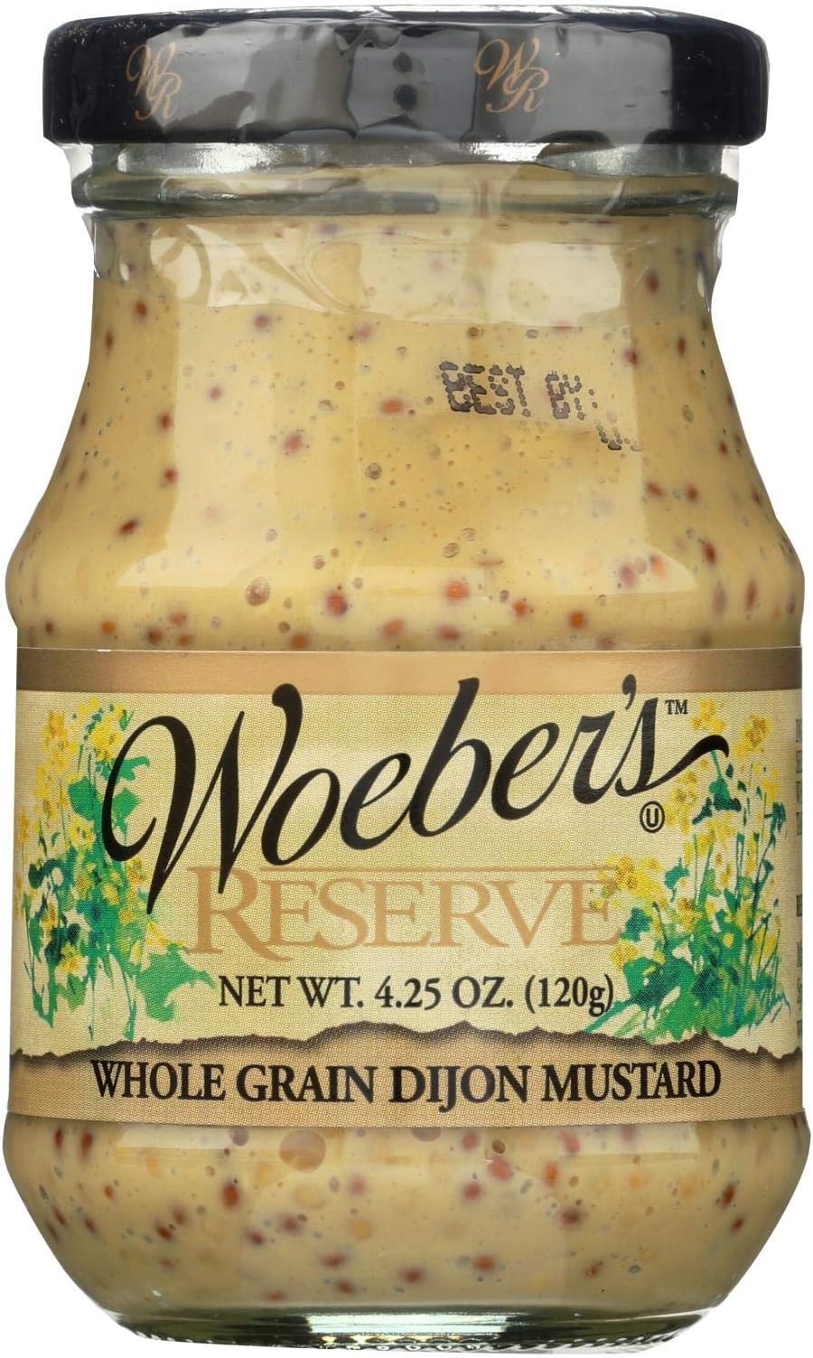 Amazon.com : Woebers Reserve Whole Grain Dijon Mustard, 4.25 Ounce - 6 ...