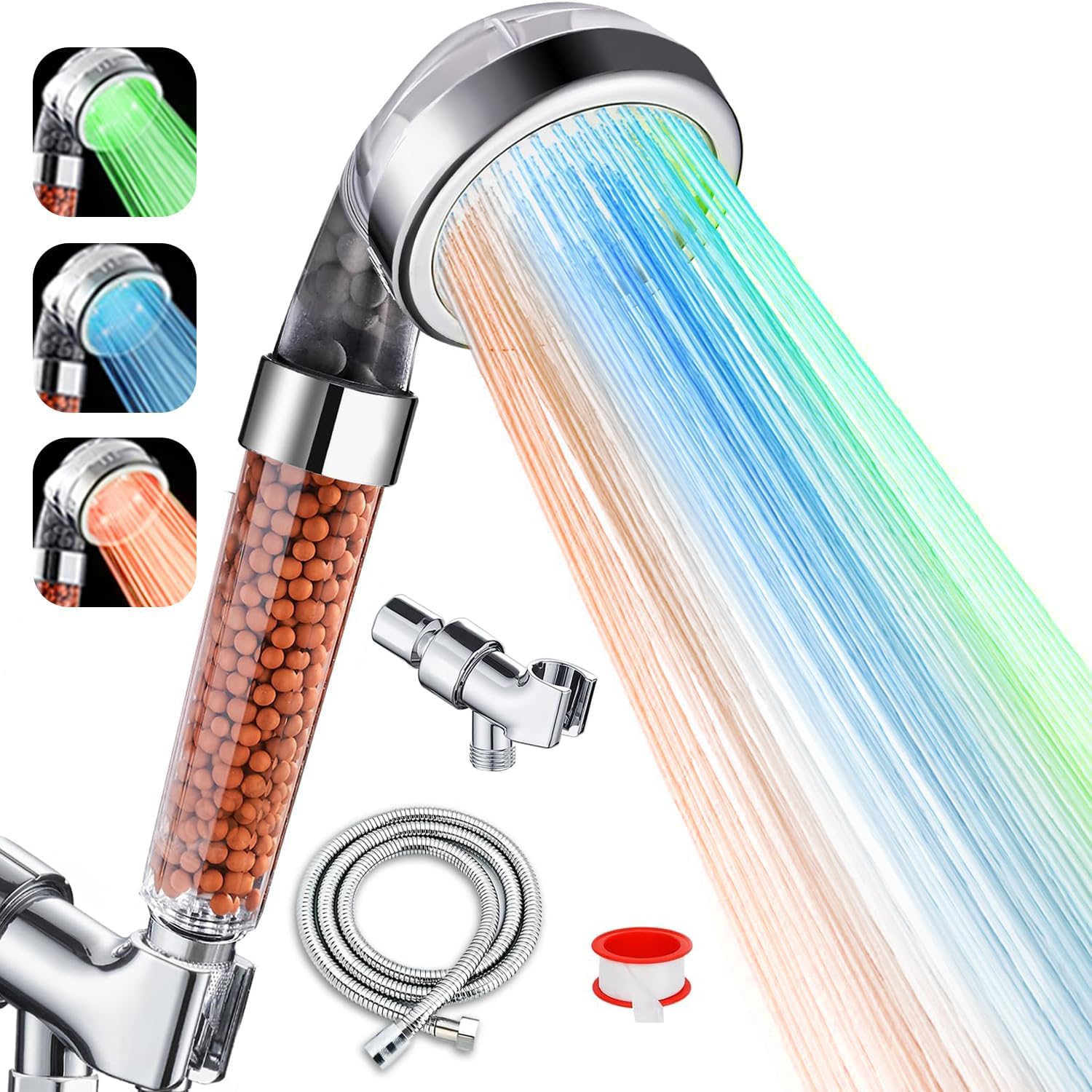 Cabezal de ducha LED, ducha de mano, cabezal de ducha de alta presión ...