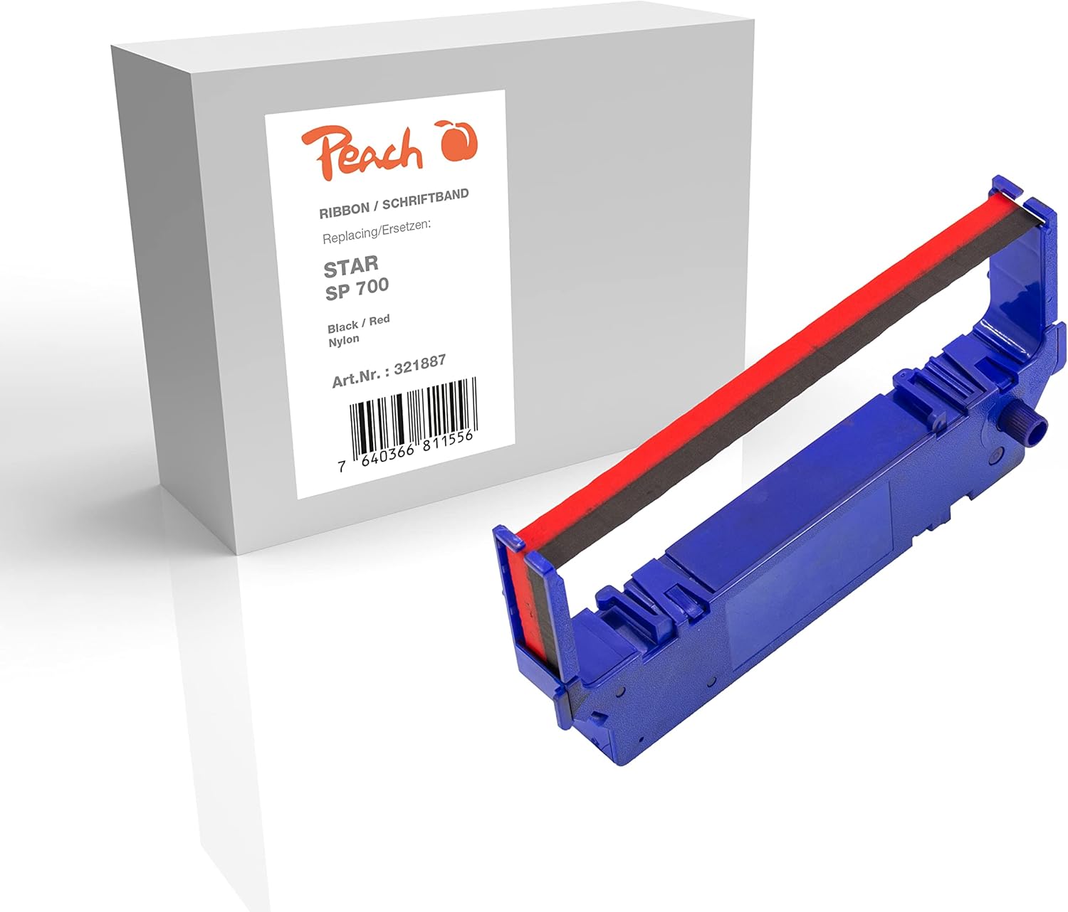 Peach Ink Ribbon Replaces Star SP 700, Black/Red, Nylon, Ribbon ...