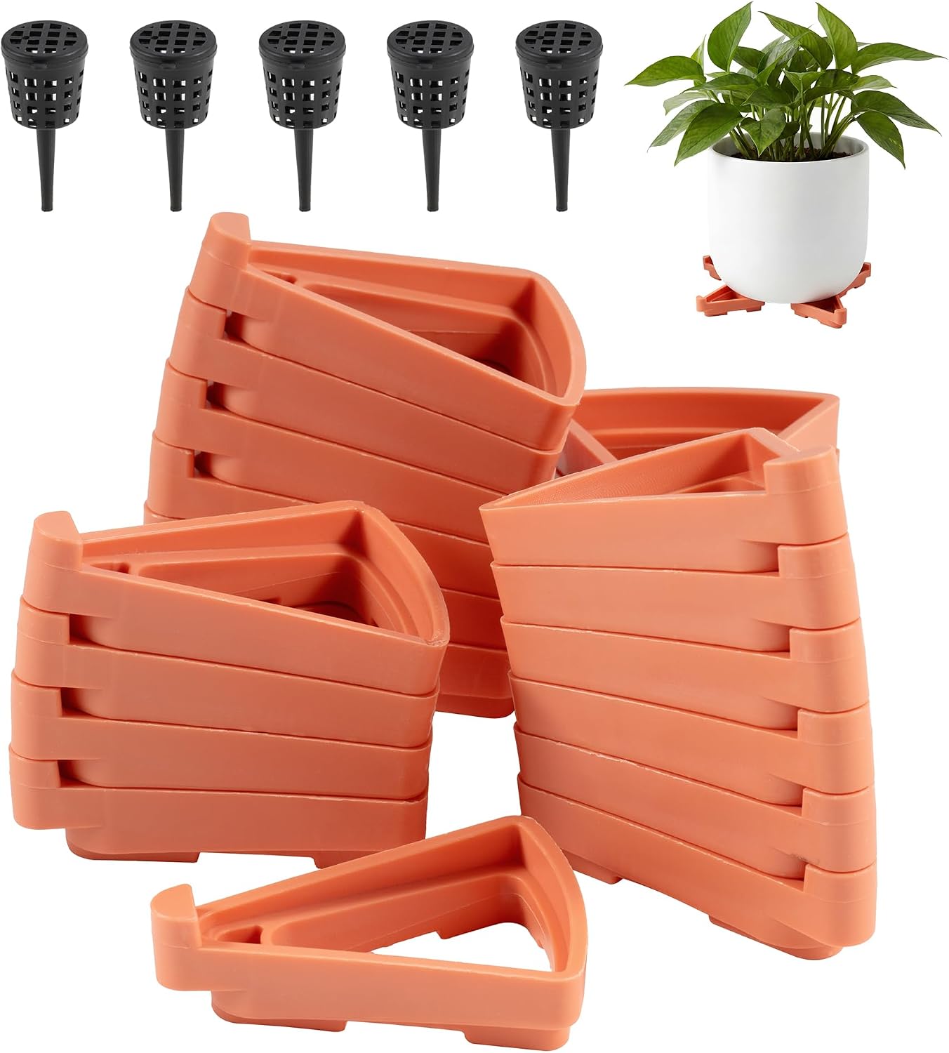 Amazon.com: Li&Zhao 20pcs Pot Feet with 5pcs Fertilizer Cages, Plant ...